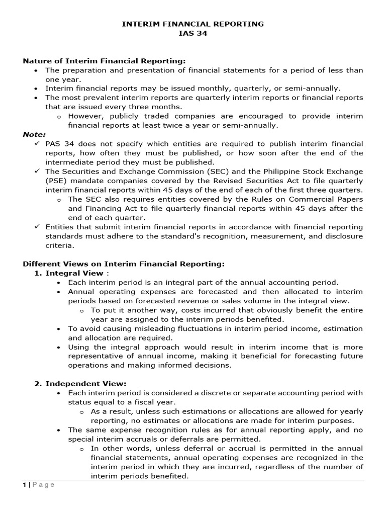 Interim Financial Reporting | PDF | Financial Statement | Taxes