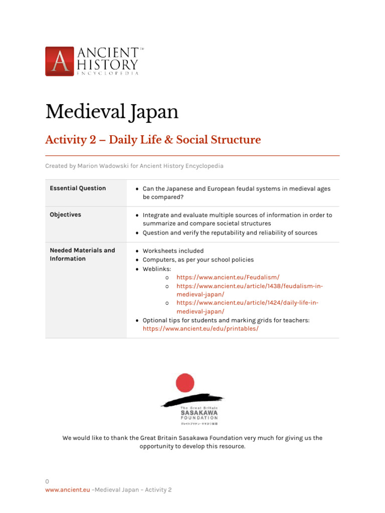 Daily Life and Feudalism in Medieval Japan | PDF | Samurai | Japan
