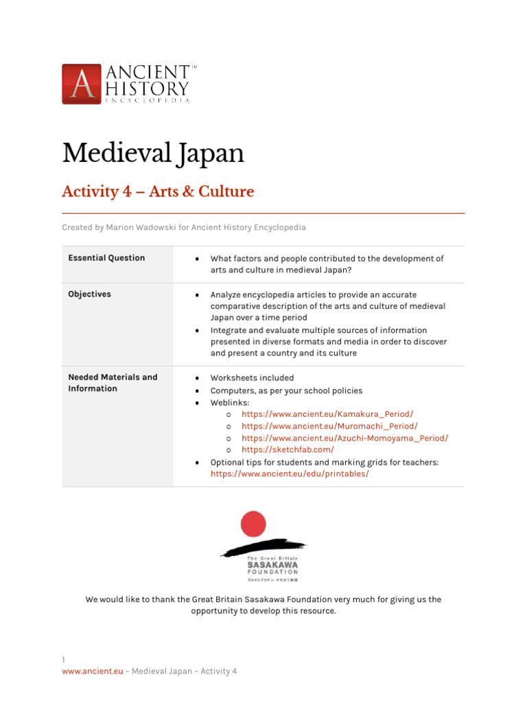 Arts and Culture of Medieval Japan | PDF