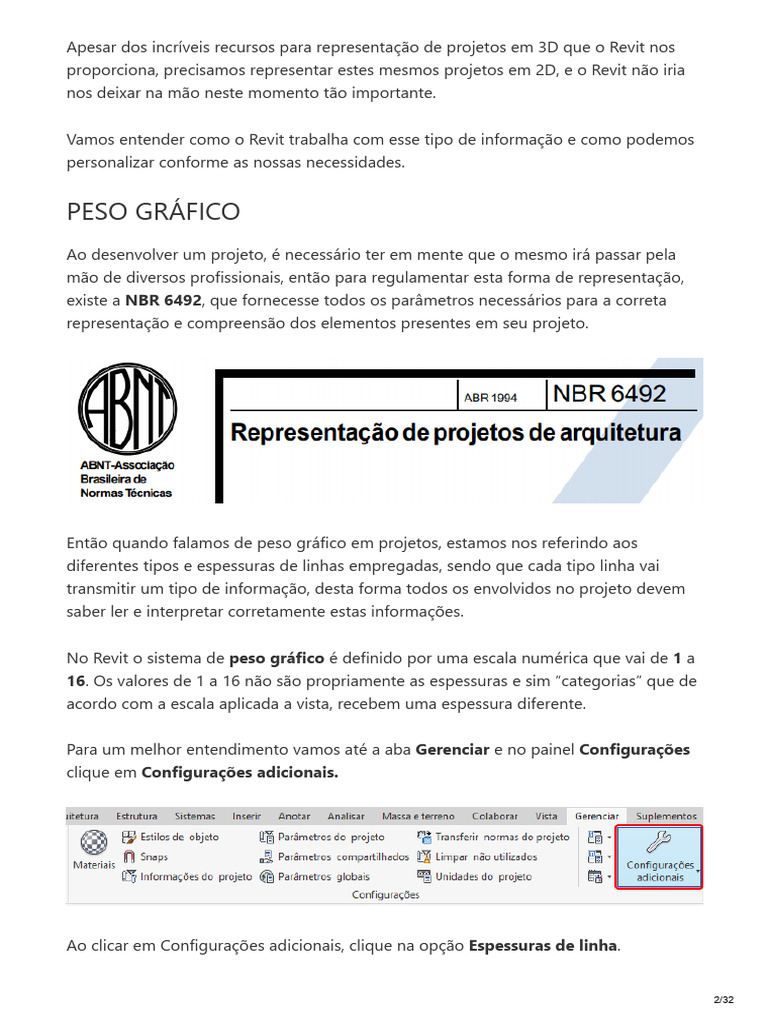 Peso Gráfico e Espessura de Linha - Revit | PDF | Autodesk Revit ...