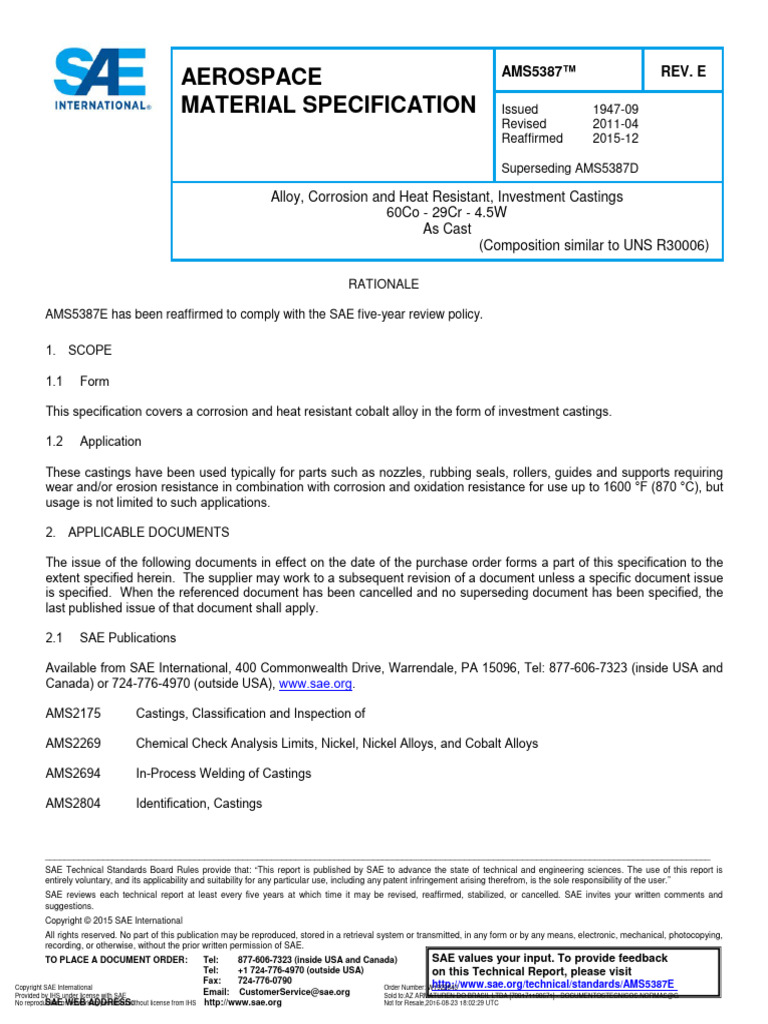 Sae Ams 5387 | PDF | Physical Sciences | Industrial Processes