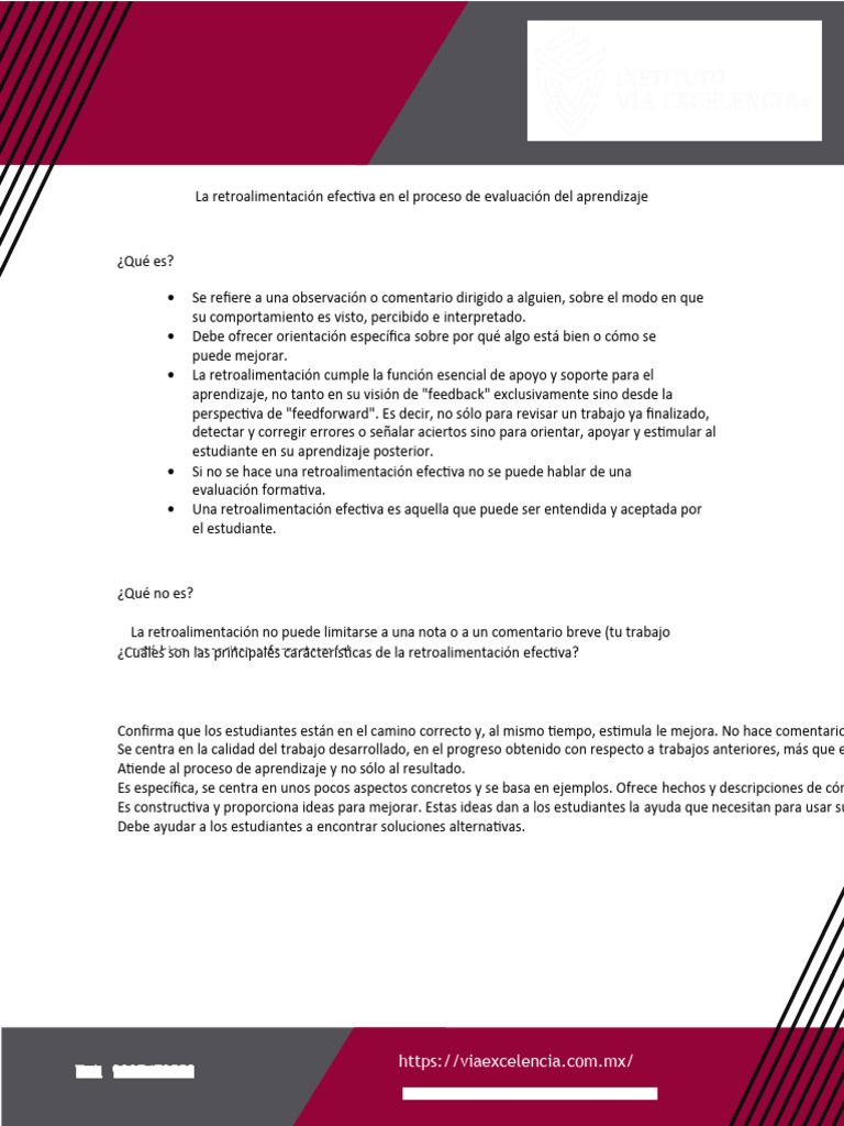 La Retroalimentación Efectiva | PDF | Evaluación | Realimentación