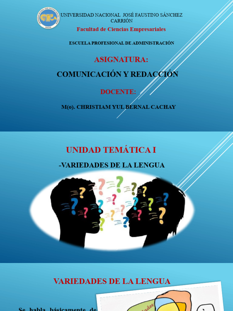 Variedades de La Lengua | PDF | Dialecto | Palabra