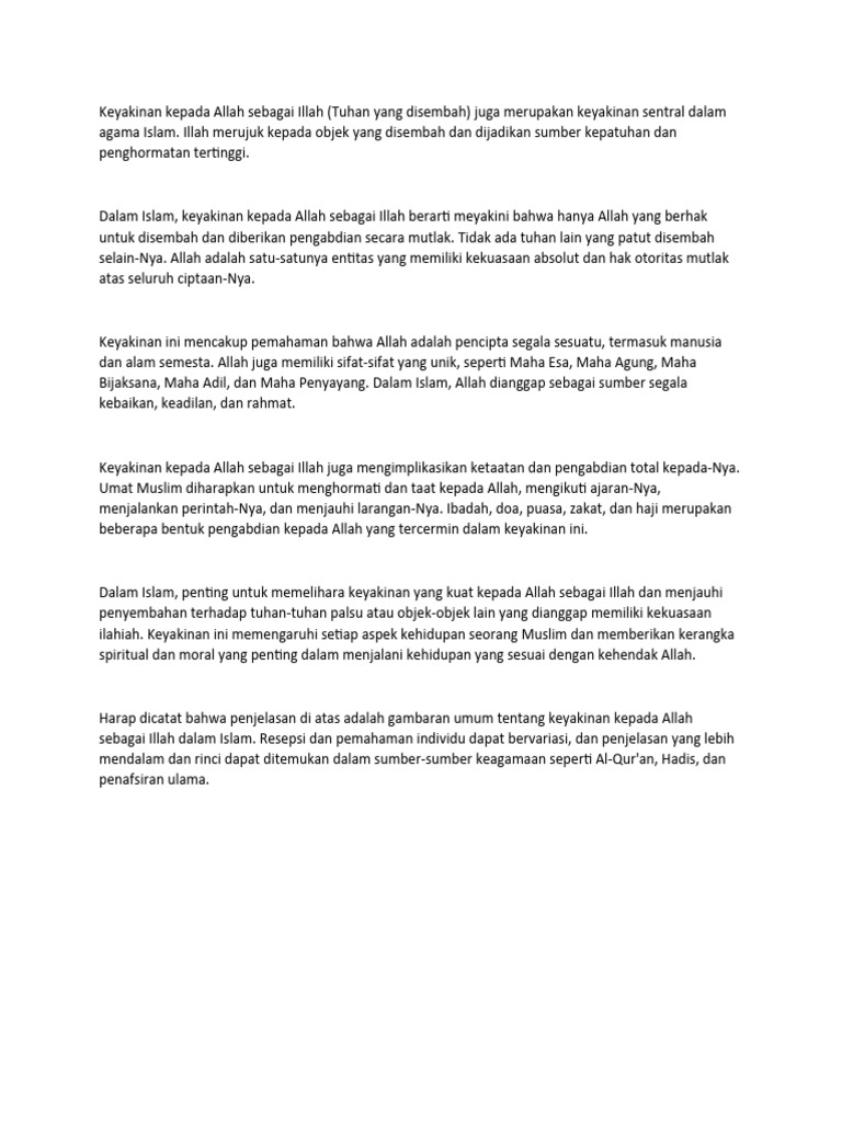 Keyakinan Terhadap Allah Sebagai Rabb | PDF