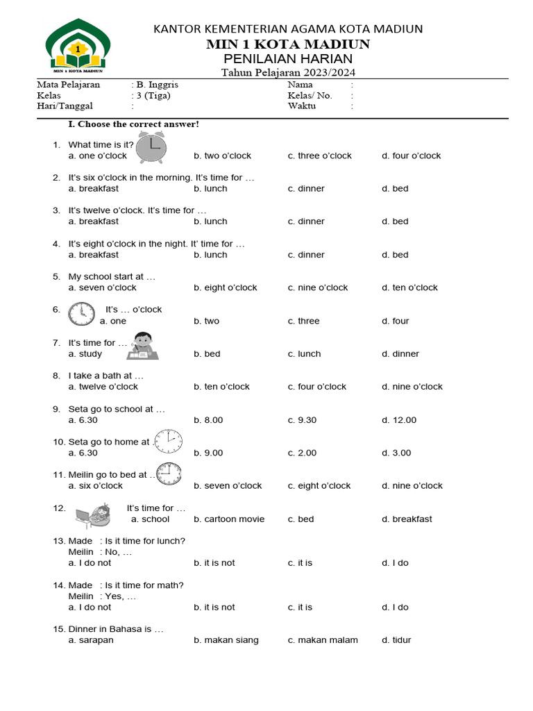 Soal Bahasa Inggris Kelas 3 Bab 3 Pdf Meal Eating Behaviors Of Humans