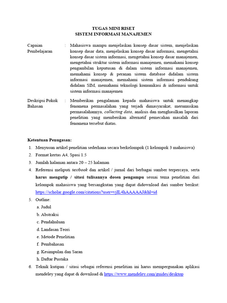Tugas Mini Riset Sistem Informasi Manajemen | PDF
