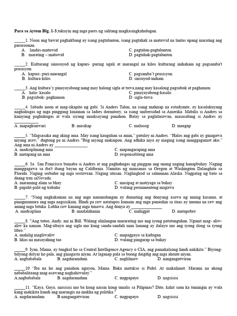 Reviewer 1st Quarter | PDF