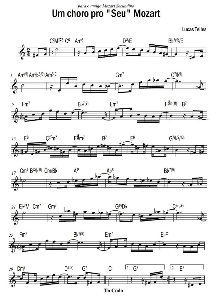 Um Choro Pro Seu Mozart (Lucas Telles) | PDF Um Choro Pro Seu Mozart (Lucas Telles) | PDF