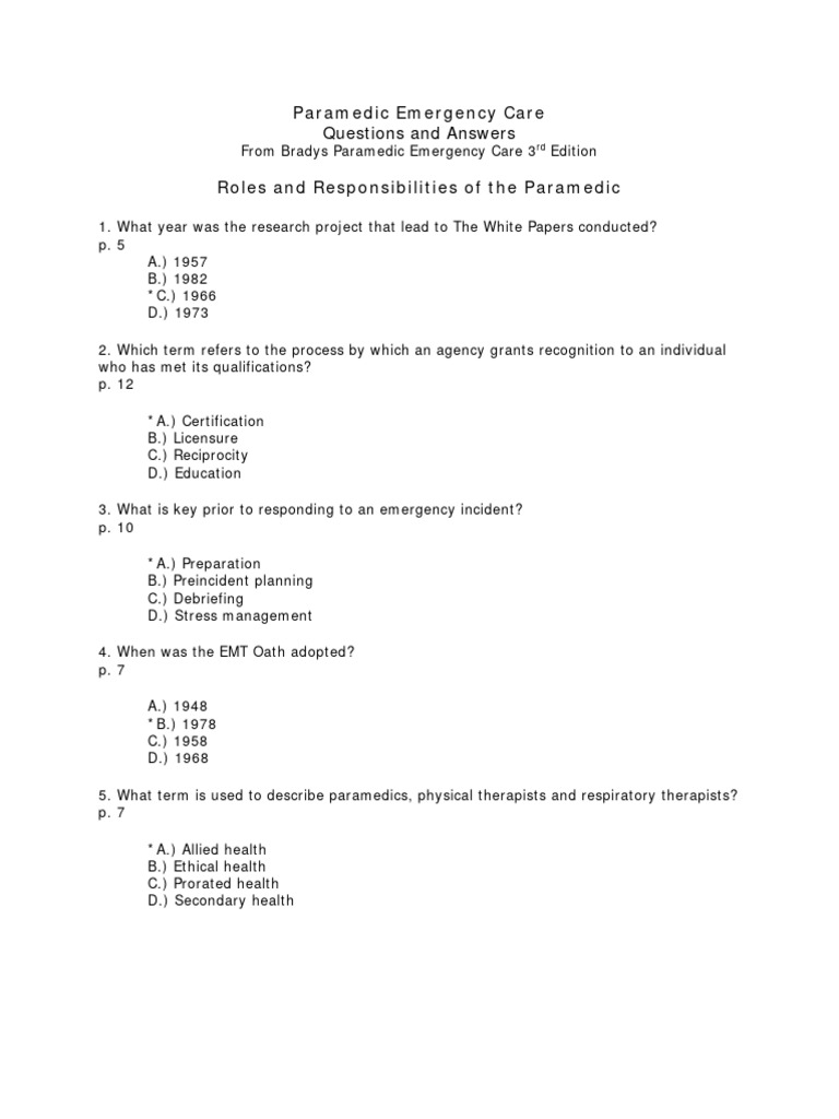 Paramedic1 Roles and Responsibilities | PDF | Paramedic | Emergency ...