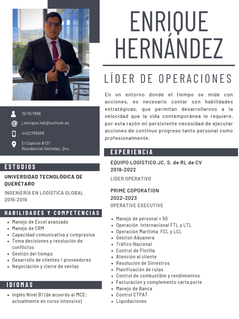 CV Enrique Hernández | PDF | Business | Economias