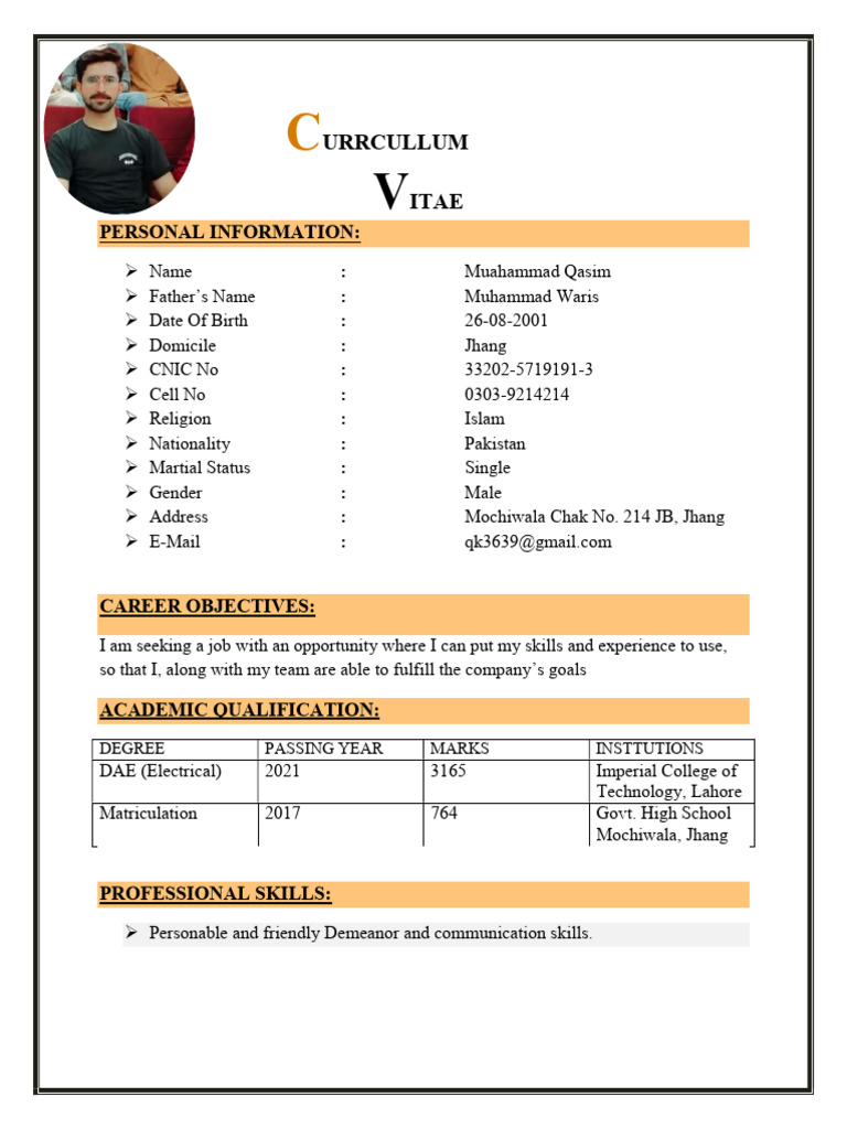 Qasim CV | PDF