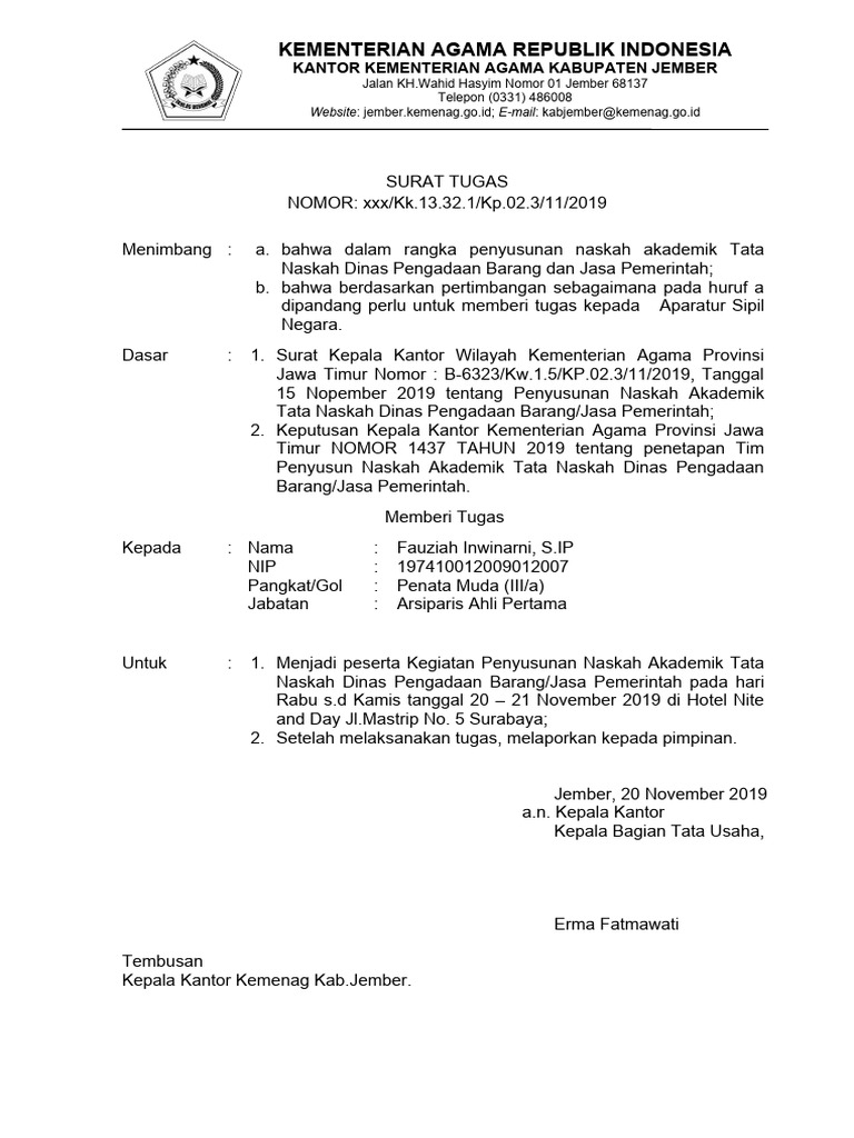 Contoh-Surat Tugas | PDF