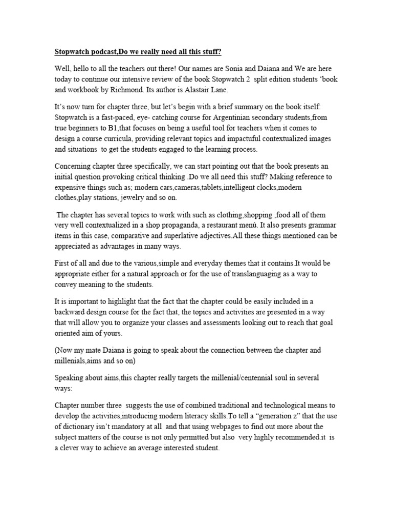 Stopwatch Podcast | PDF | Social Science | Art