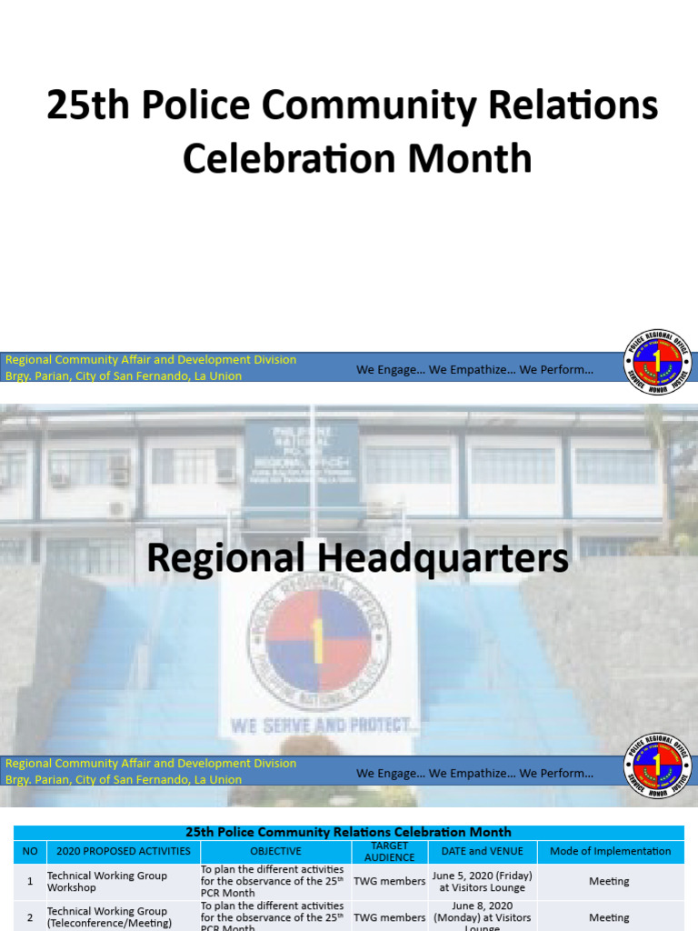 25th Police Community Relations Month Activities | PDF | Business ...