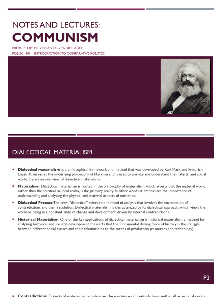 Lecture 301 102523 Communism | PDF | Communism | Materialism