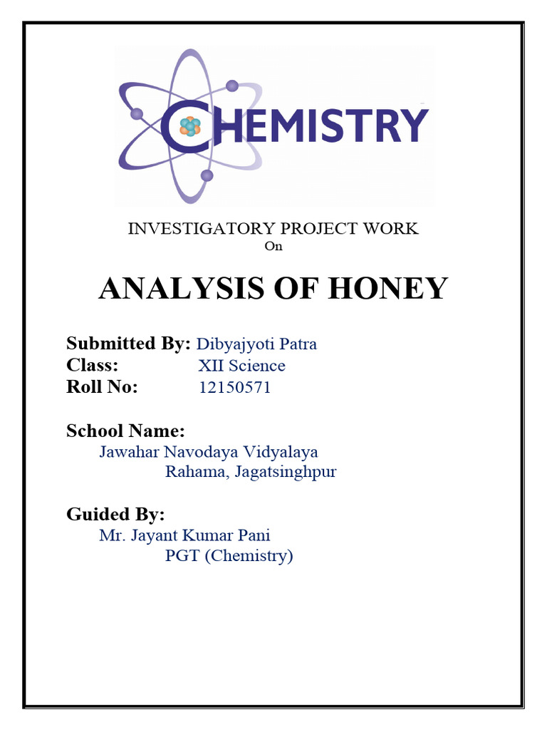 Project Work | PDF | Honey | Magnesium