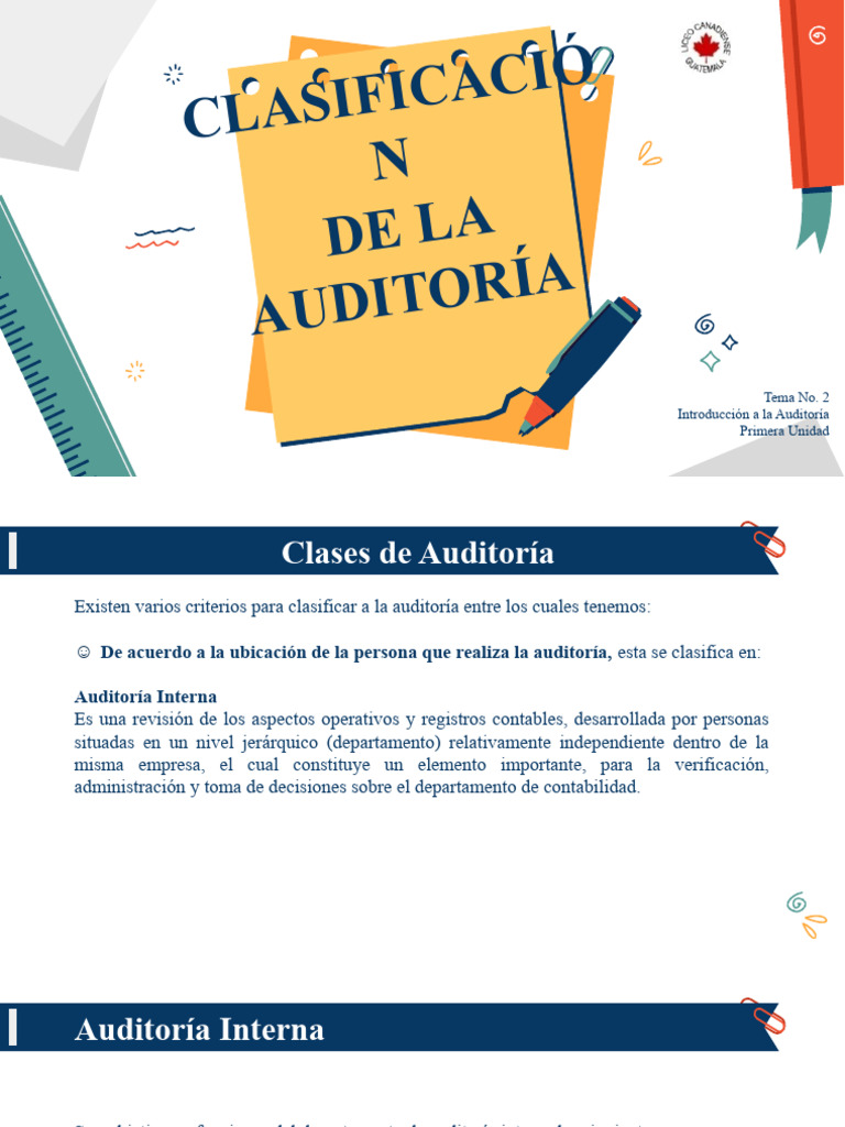 Clasificación de La Auditoría | PDF | Auditoría | Contabilidad