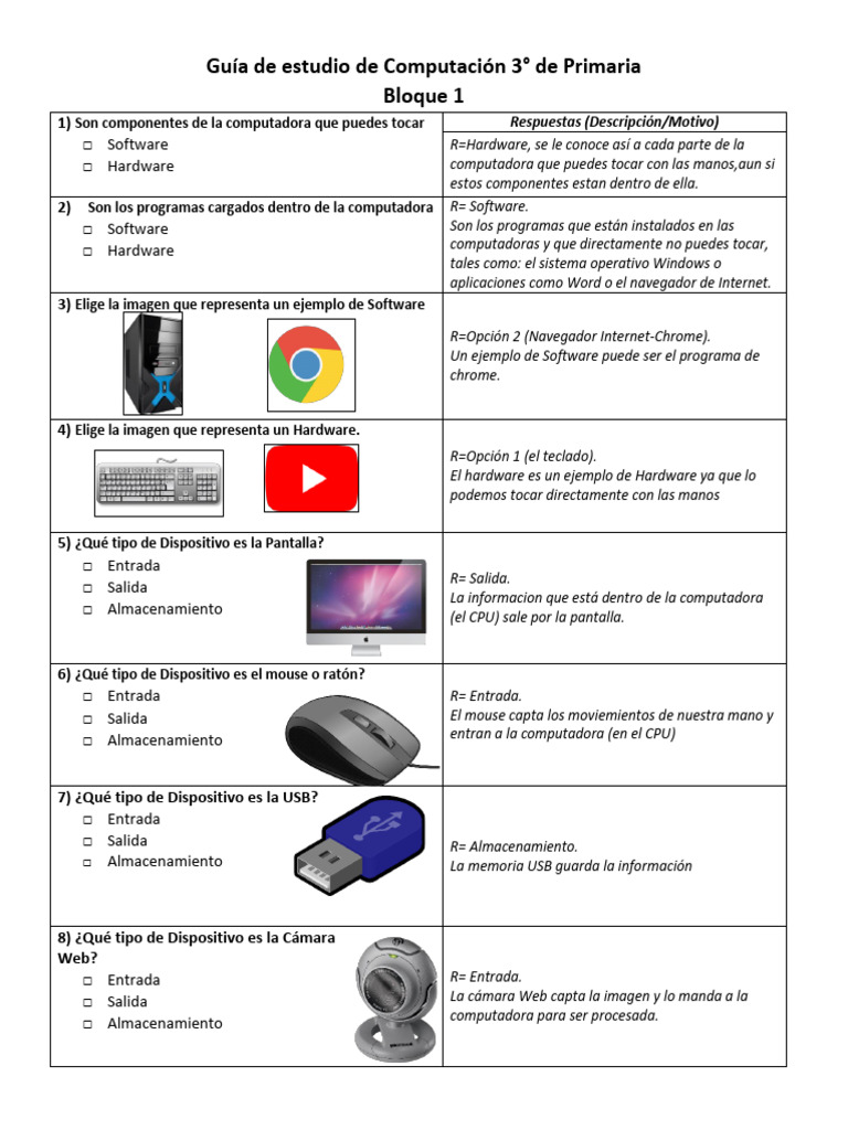 Computación 3° (Para Examen de Computación) | PDF