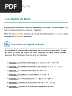 Teoremas y Postulados Algebra Booleana | PDF