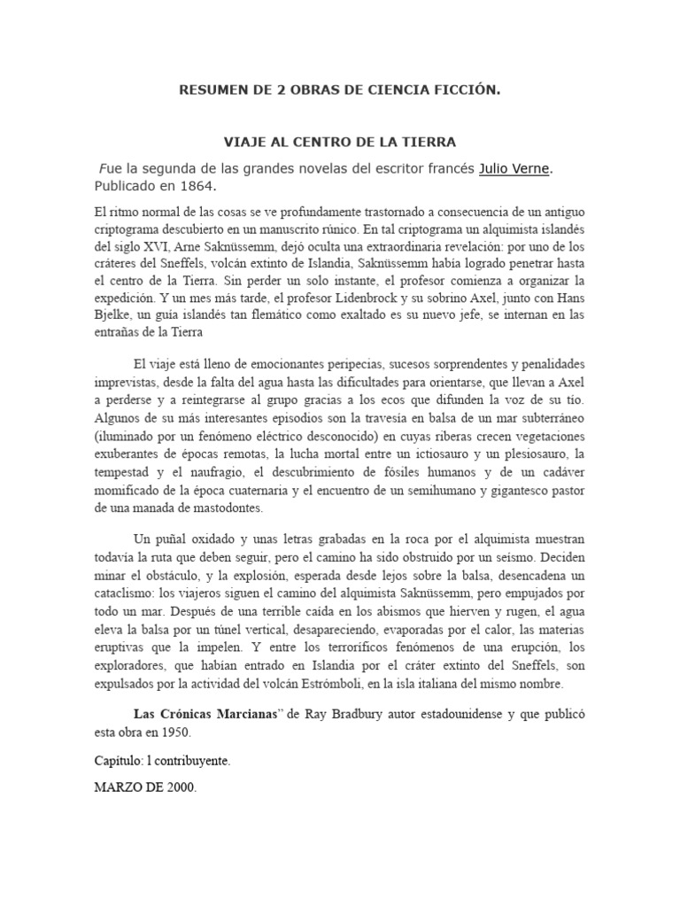 Resumen de 2 Obras de Ciencia Ficción | PDF