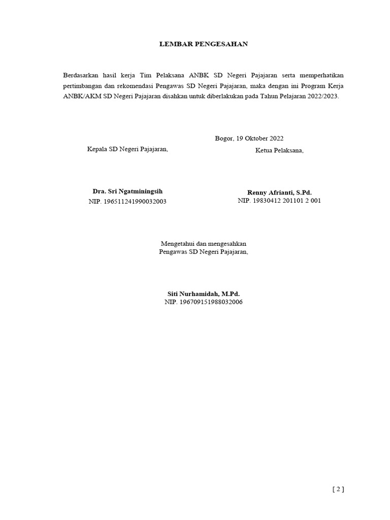 Program Kerja Anbk 2023 | PDF