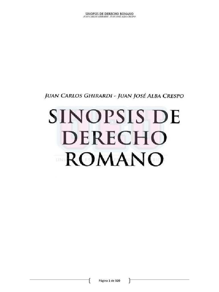 Sinopsis de Derecho Romano Ghirardi | PDF