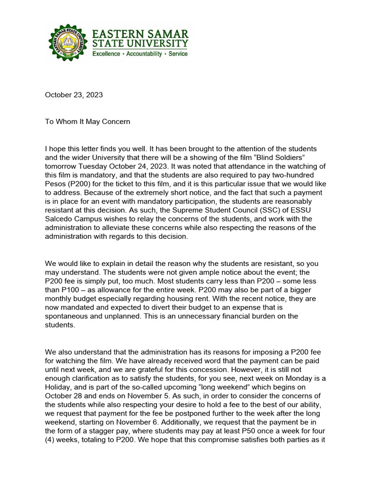 Position Letter | PDF