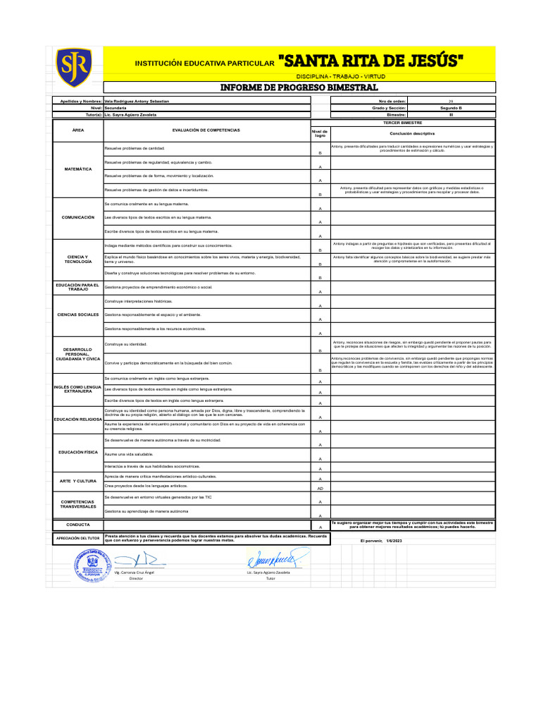 III Bim. Vela Rodriguez Antony S. | PDF | Estadísticas | Science