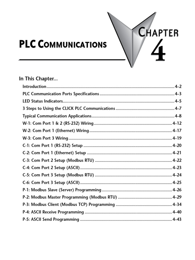 Manual Plc Click Modbus Pdf Programmable Logic Controller Computer Engineering
