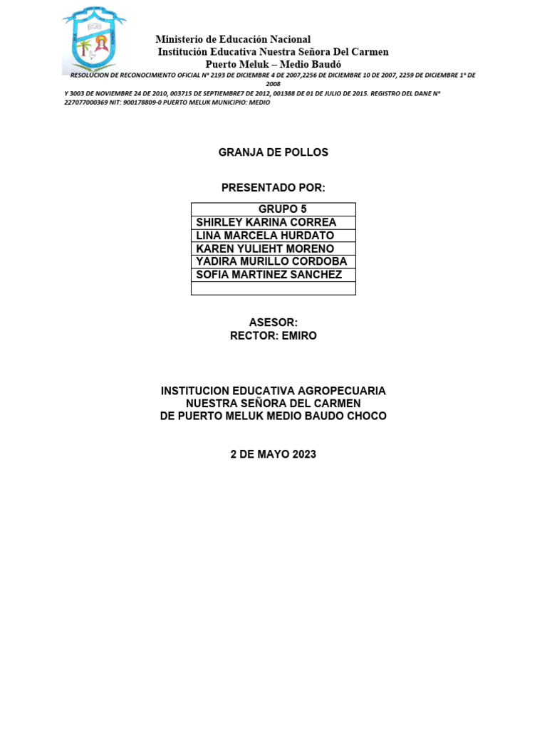 Pollos PROYECTO IMPRIMIIR | PDF