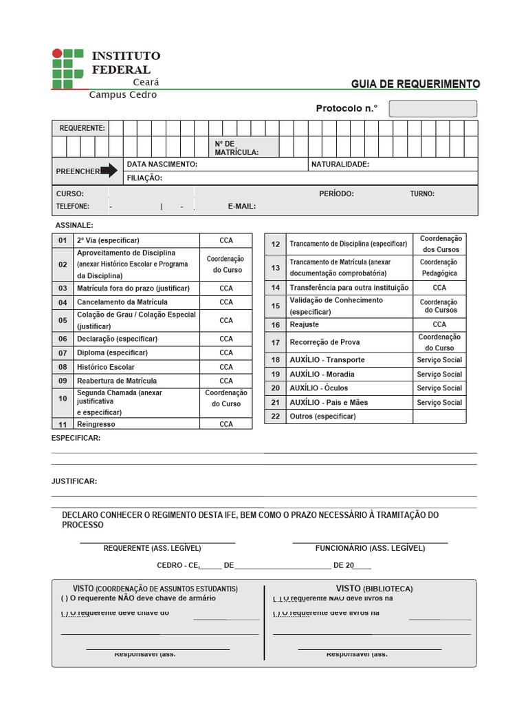 MODELO DE REQUERIMENTO EDITÁVEL | PDF