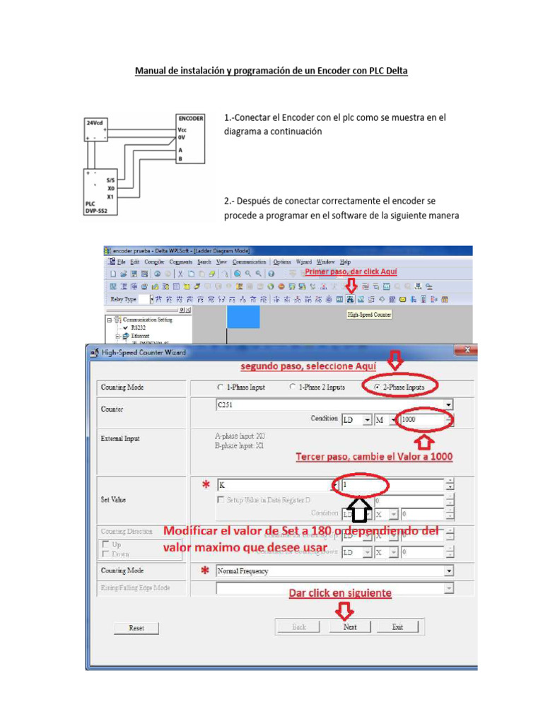 Manual de Instalación y Programación de Un Encoder Con PLC Delta | PDF