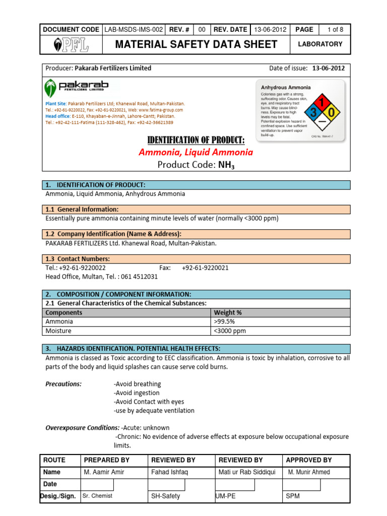 Lab MSDS Ims 002 | PDF