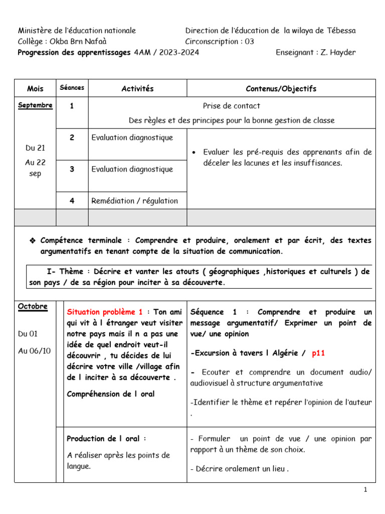 Progression 4AM 2023 | PDF
