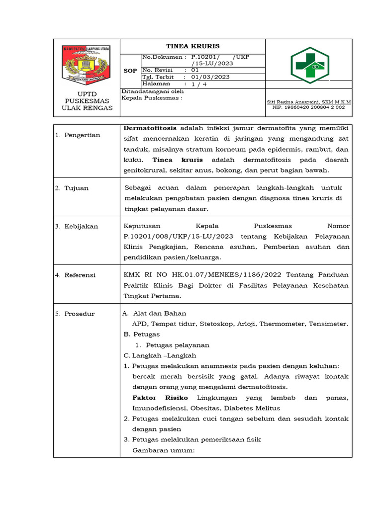 Sop Tinea Kruris 2023 | PDF