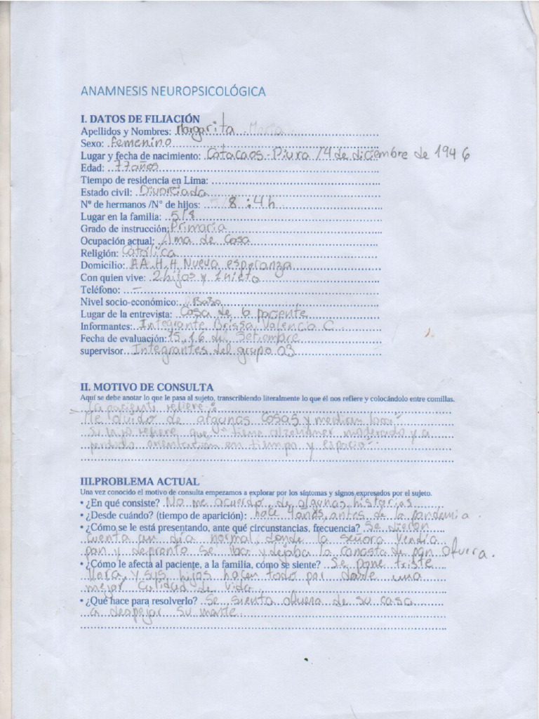 Protocolo de Anamnesis Completa | PDF