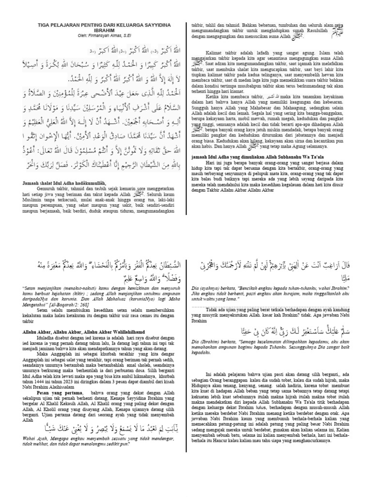 Khutbah Idul Adha, 1442 | PDF