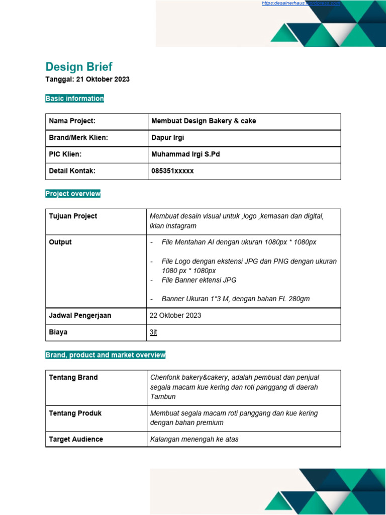 Muhammad Irgi S.PD (Design Brief) | PDF