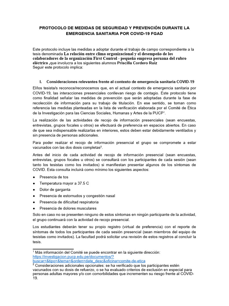 PROTOCOLO DE MEDIDAS DE SEGURIDAD Y PREVENCIÓN DURANTE LA EMERGENCIA SANITARIA POR COVID-19 - V3 ...