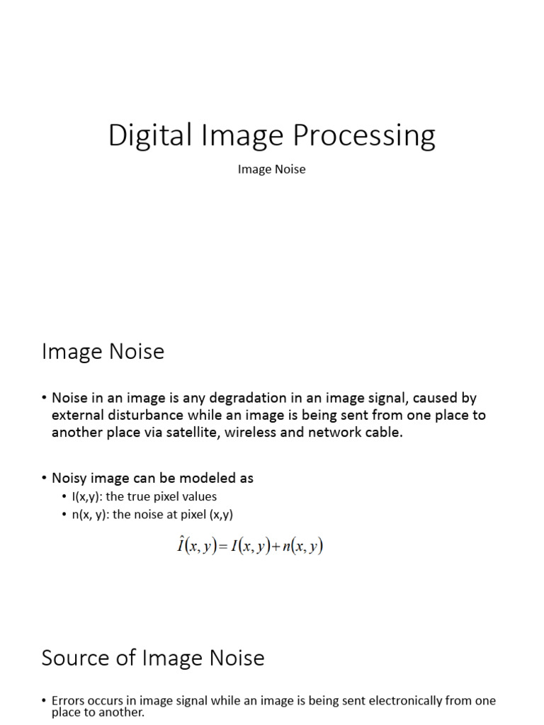 Dip Image Noise | PDF