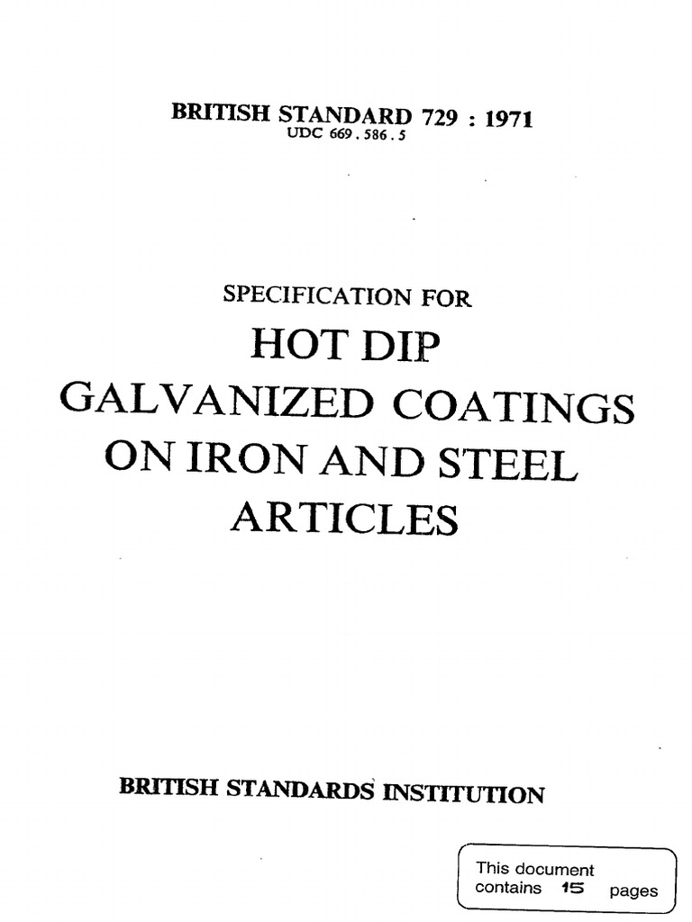 BS 729-1971-Hot Dip Galvanized | PDF