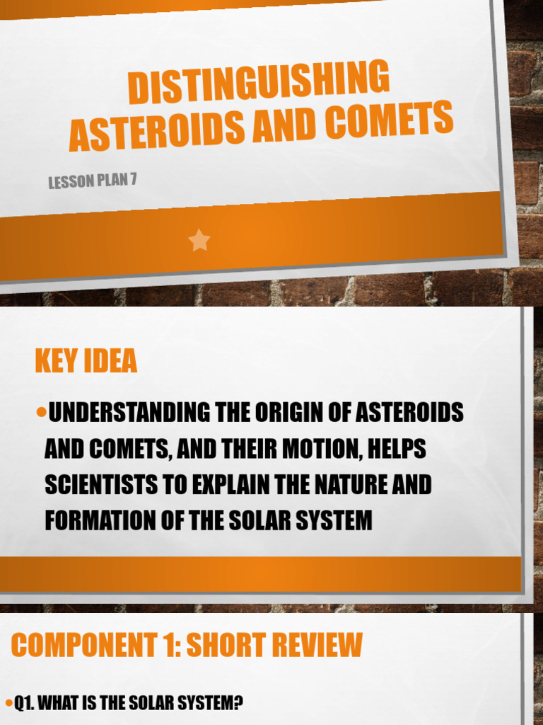 Distinguishing Asteroids and Comets G8 | PDF | Comet | Asteroid