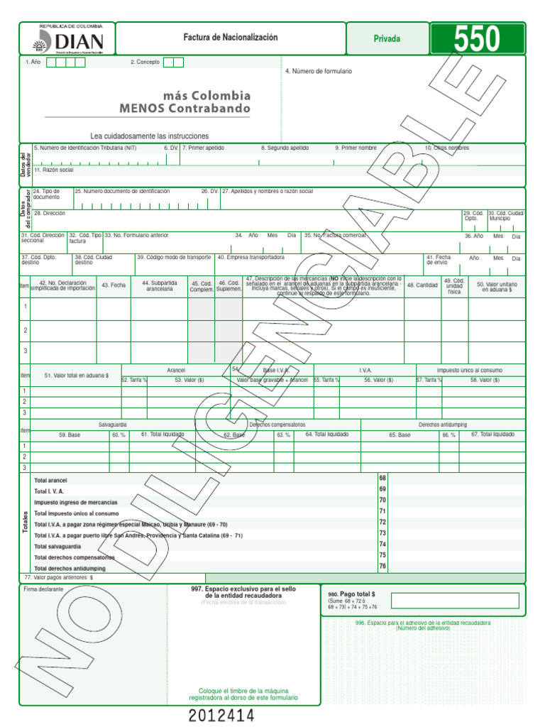 Formulario 550 2018 | PDF