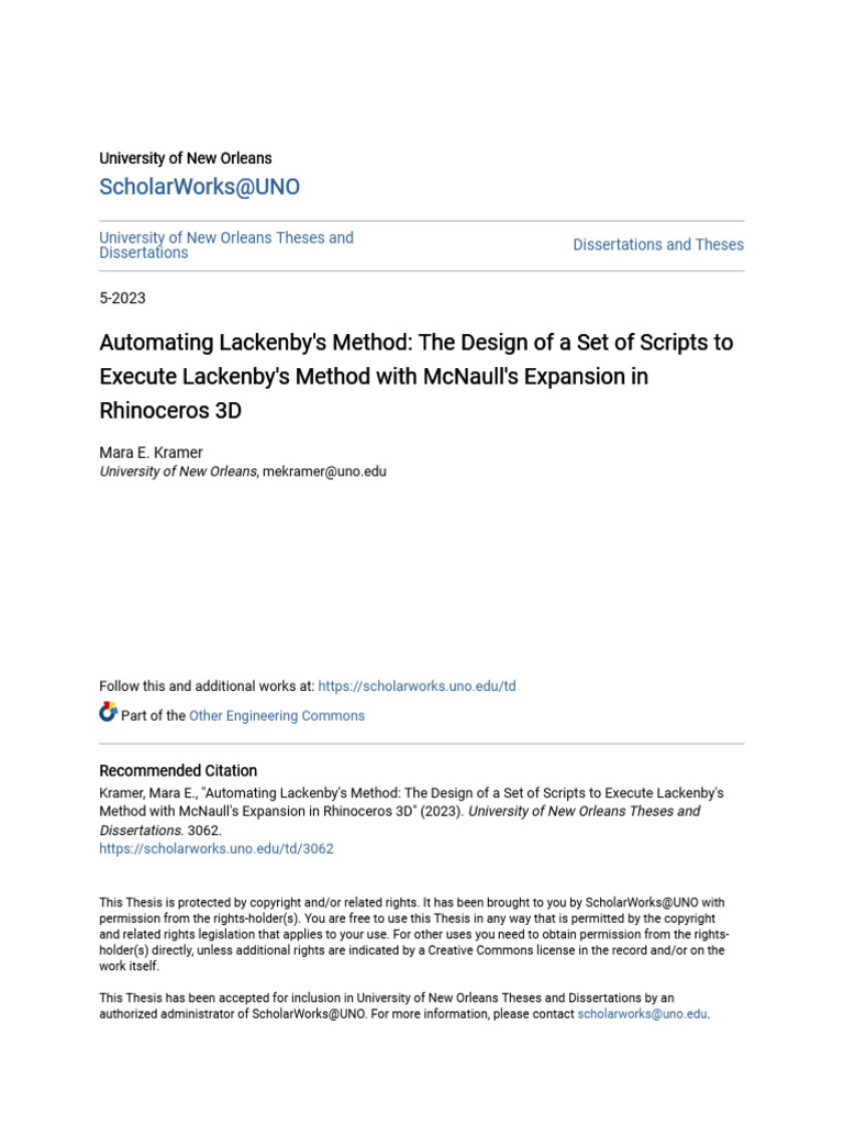 Automating Lackenbys Method - The Design of A Set of Scripts To E | PDF