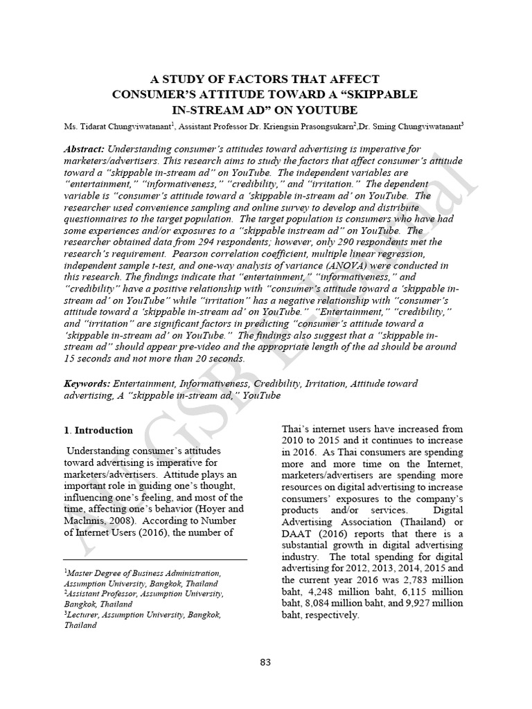 A Study of Factors That Affect Consumer | PDF