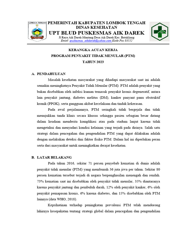 KAK Program PTM | PDF