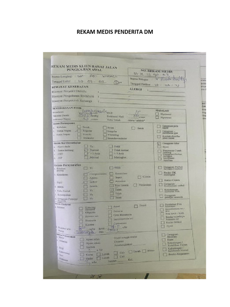 Telaah Rekam Medis Penderita PTM | PDF