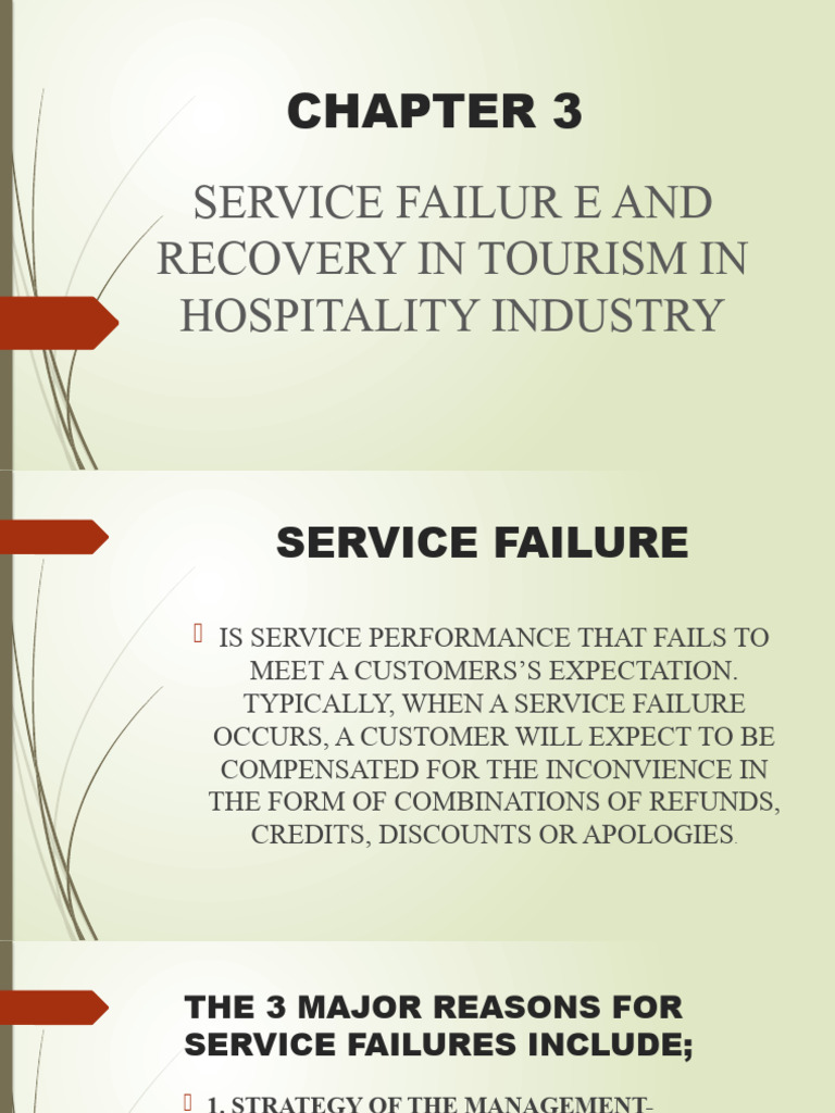 Service Failure and Recovery in Hospitality | PDF | Career & Growth ...