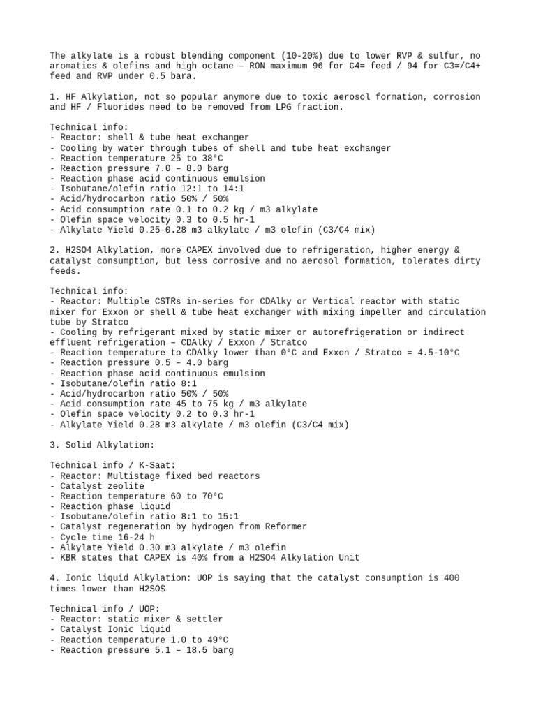 Alkylation Unit | PDF