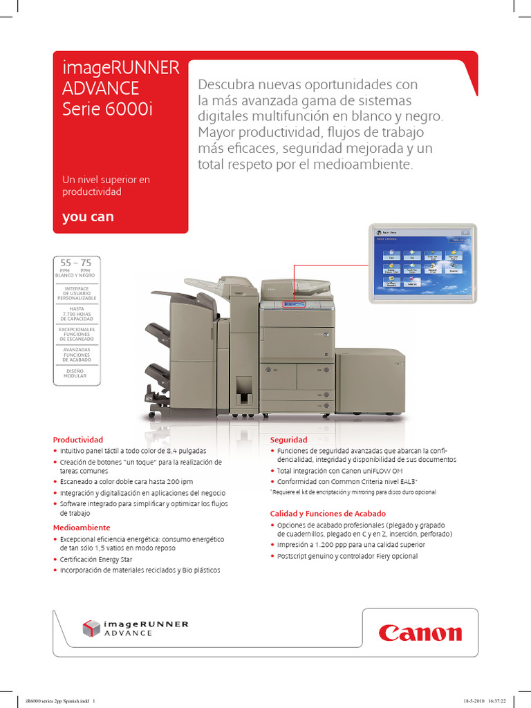 Canon imageRUNNER ADVANCE 6055 Folleto | PDF